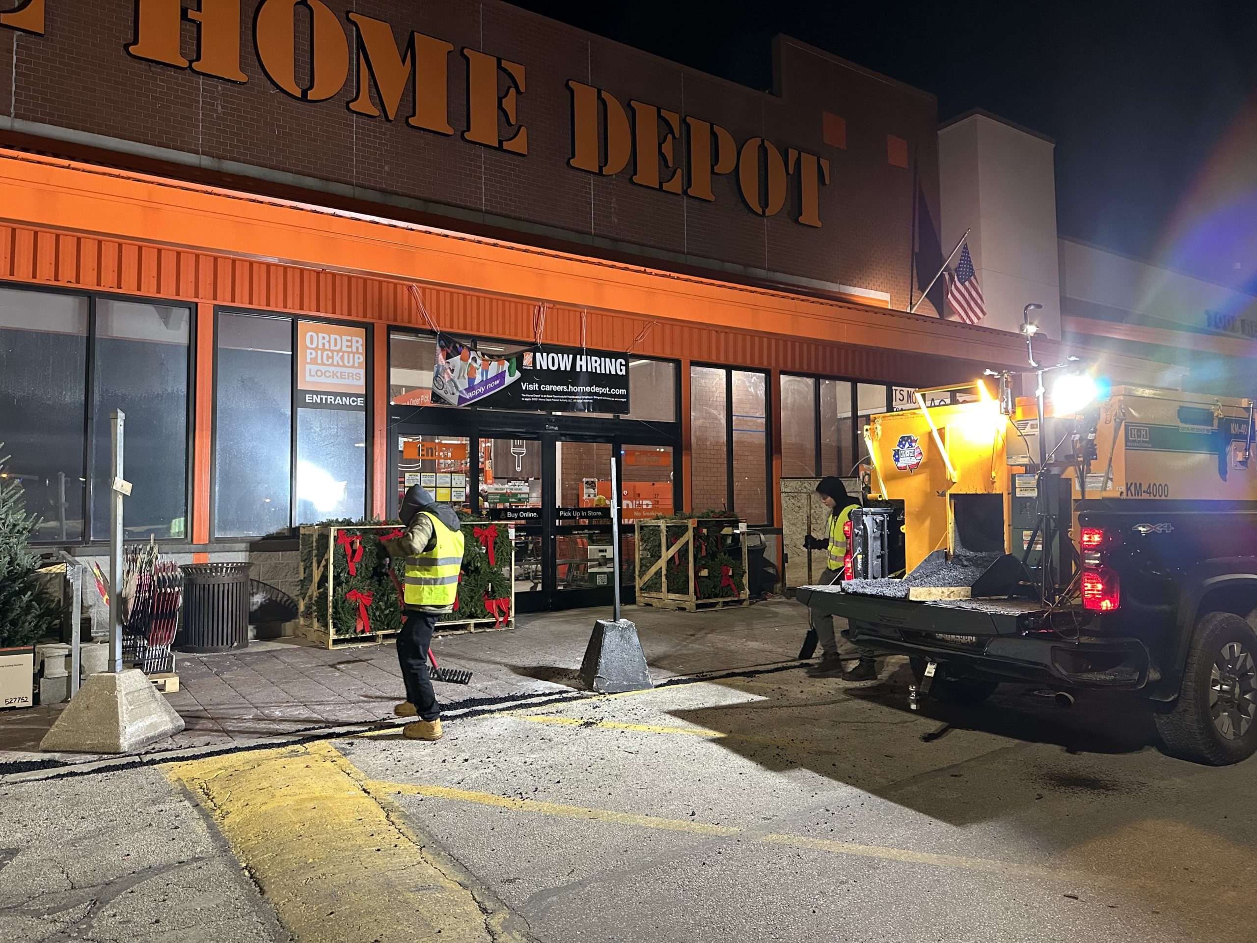 Asphalt Pothole Repair in Commercial Parking Lot in Cleveland Heights ...